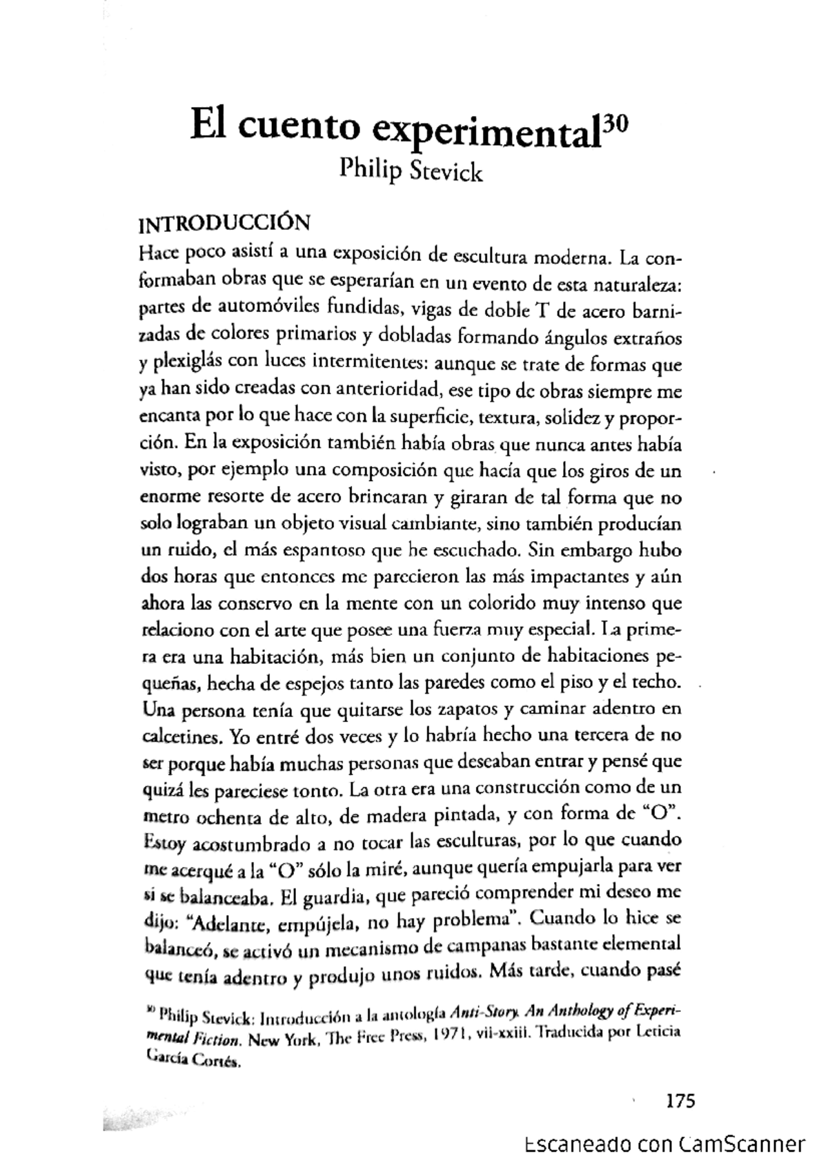 El cuento experimental Philip Stevick - La formaban obras que se ...