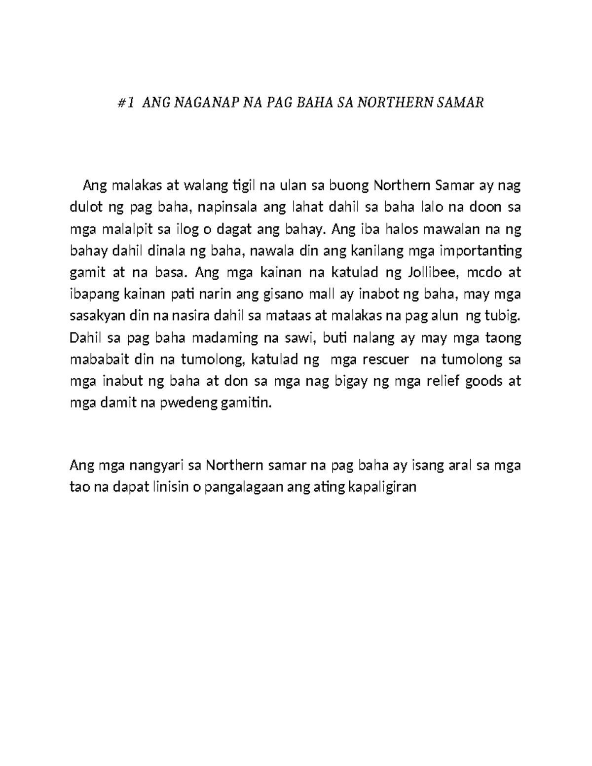 1 ANG Naganap NA PAG BAHA SA Northern Samar - #1 ANG NAGANAP NA PAG ...