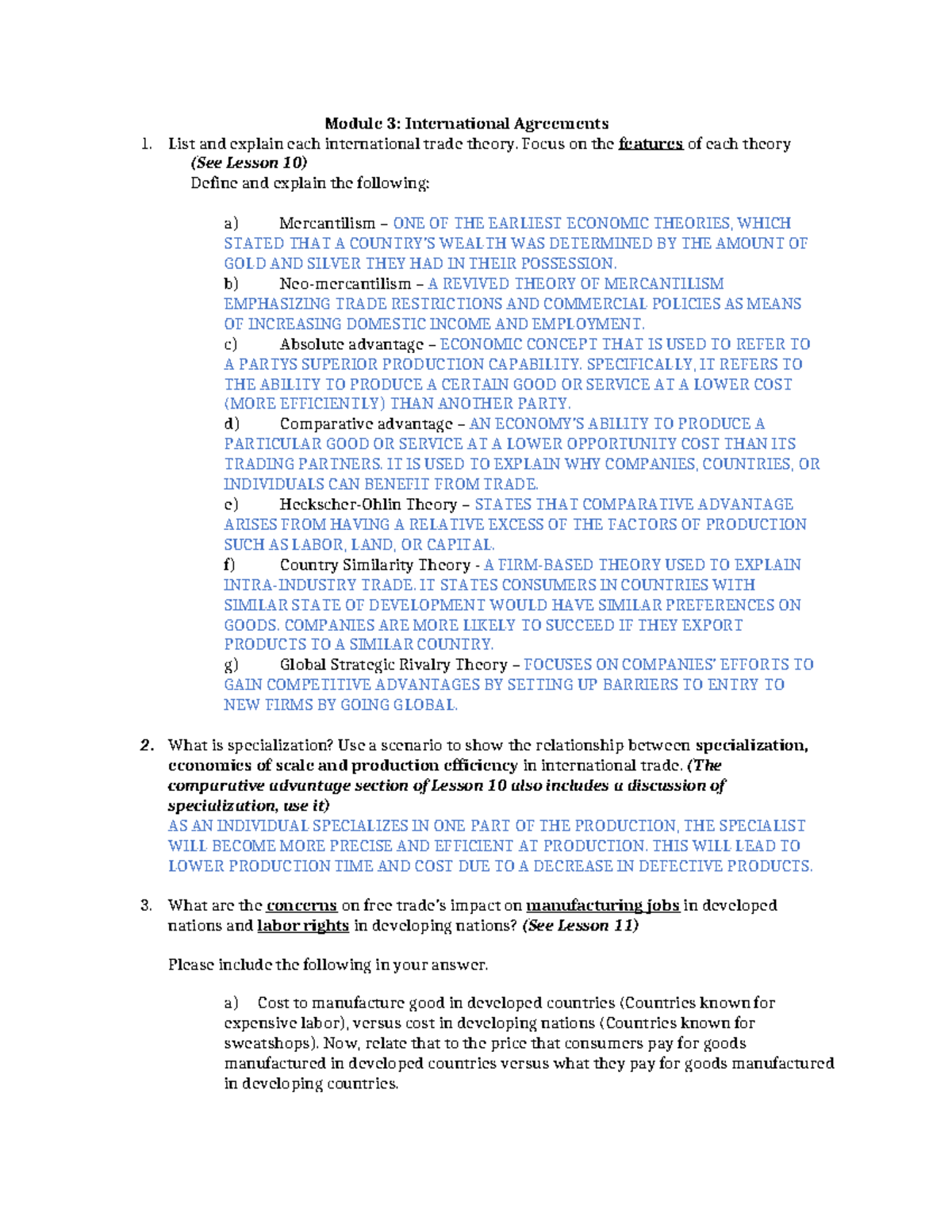 Module 3 Enhanced Study Guide r - Module 3: International Agreements ...
