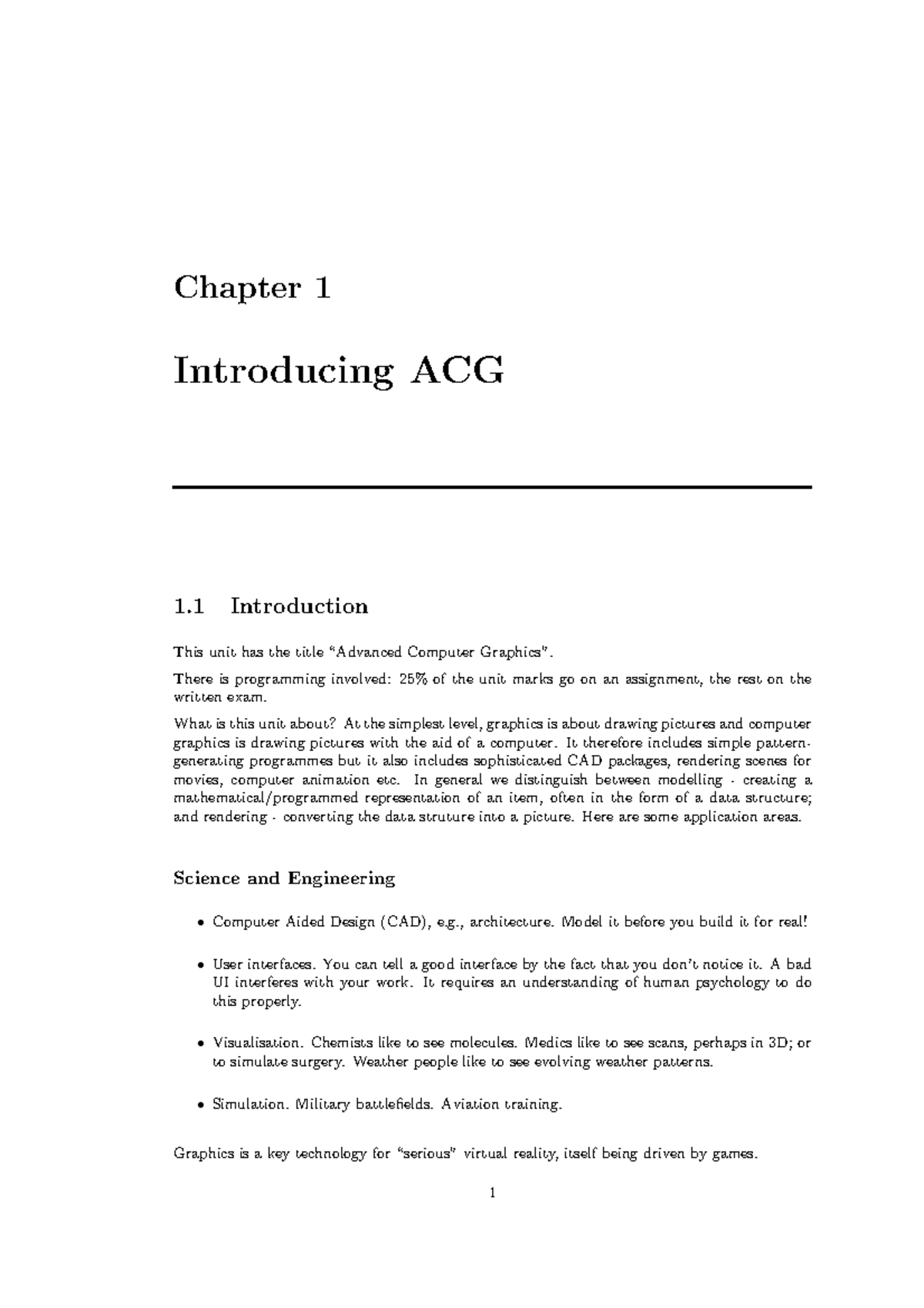 CM30075 2008-2009 Lecture Notes 1 - Introduction - Chapter 1 ...