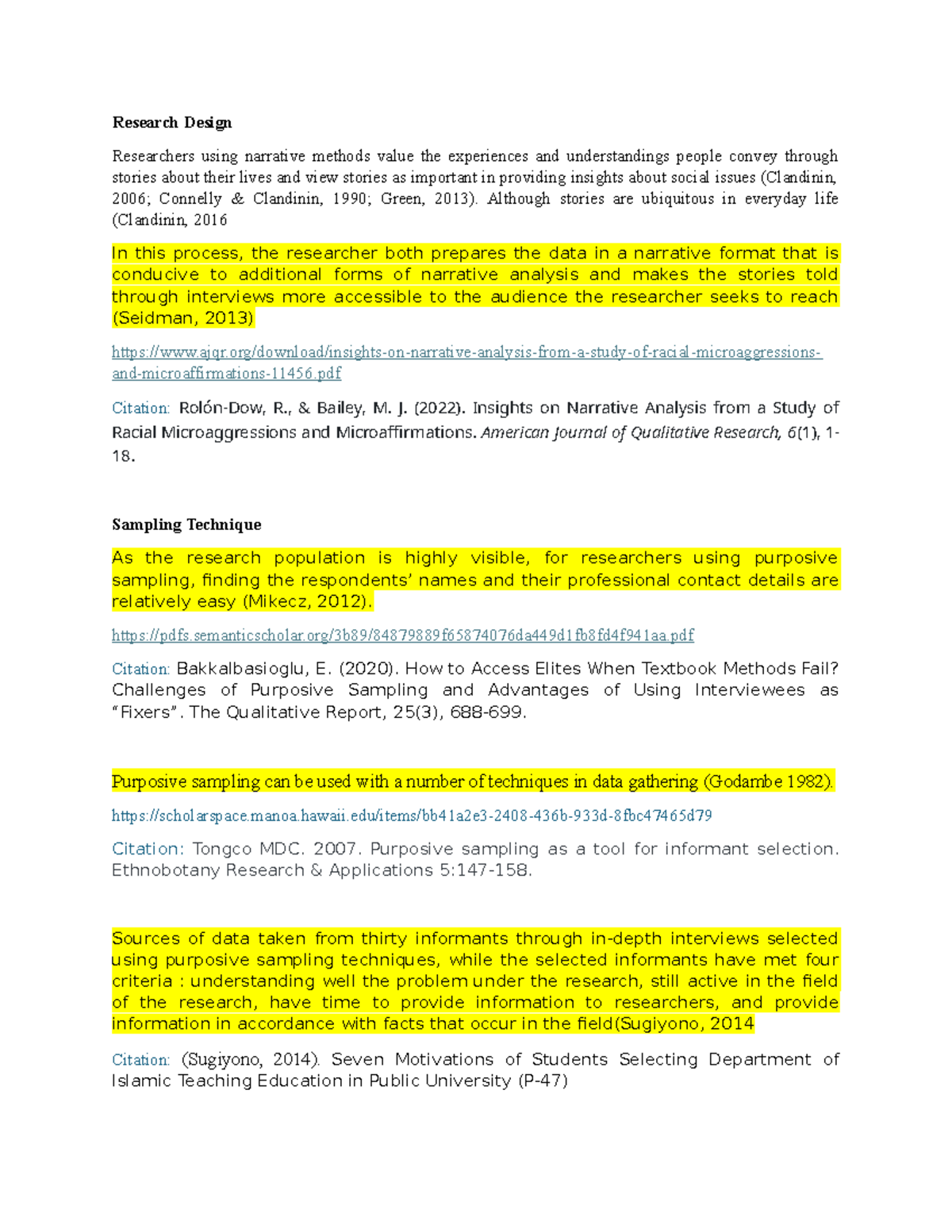 RRL - Latest - proj - Research Design Researchers using narrative ...