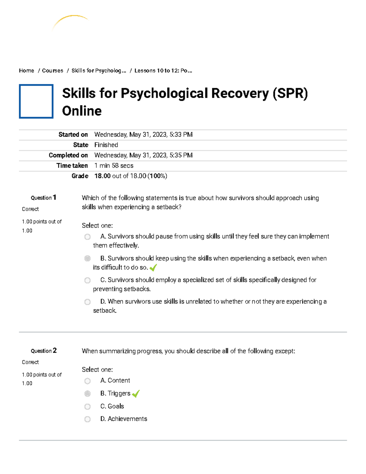 Nctsn Lesson 10-12 Post Test - NURS 431 DM - Question 1 Correct 1 ...