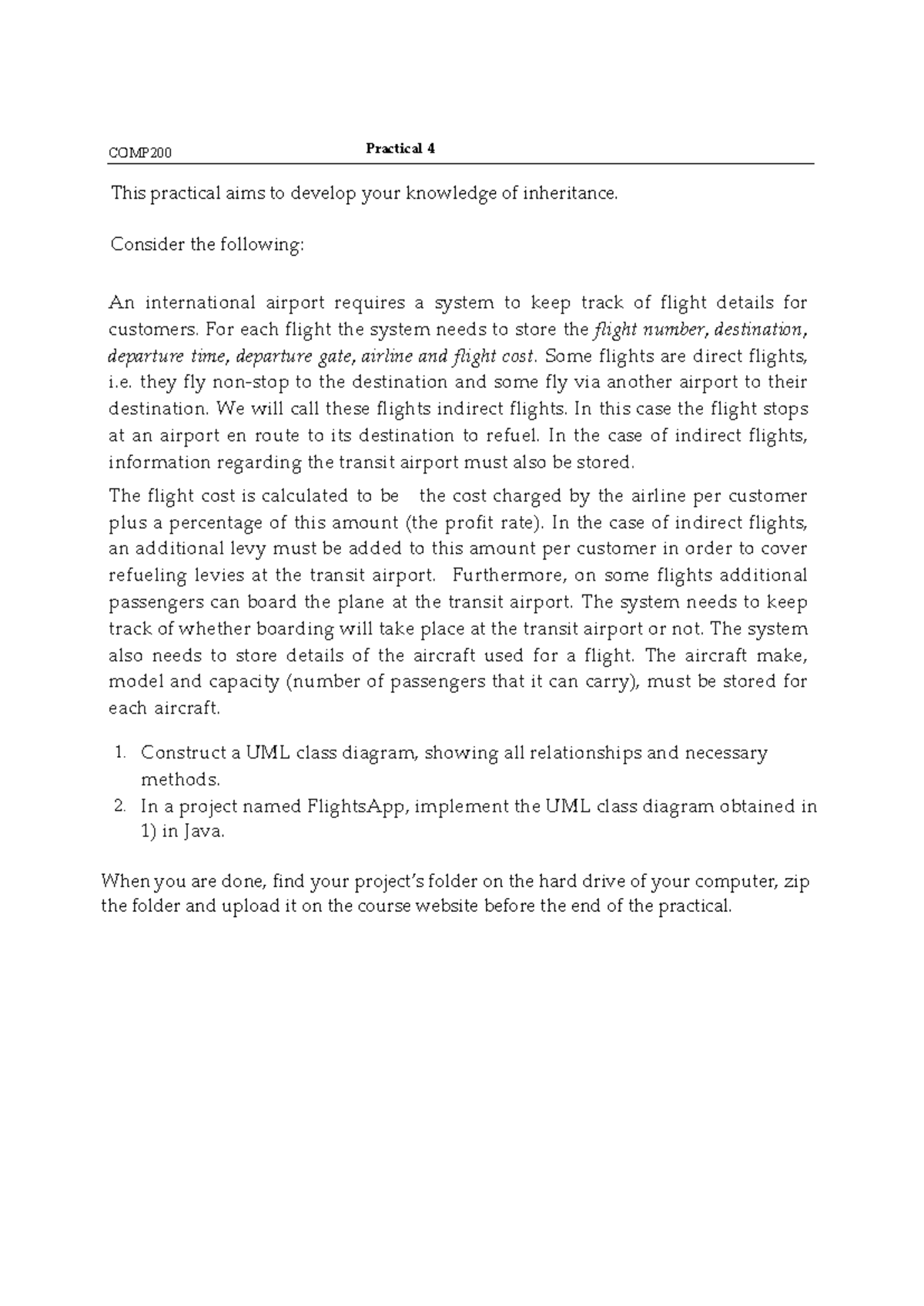 Practical Four Questions 2023 - COMP200 Practical 4 This practical aims to develop your ...