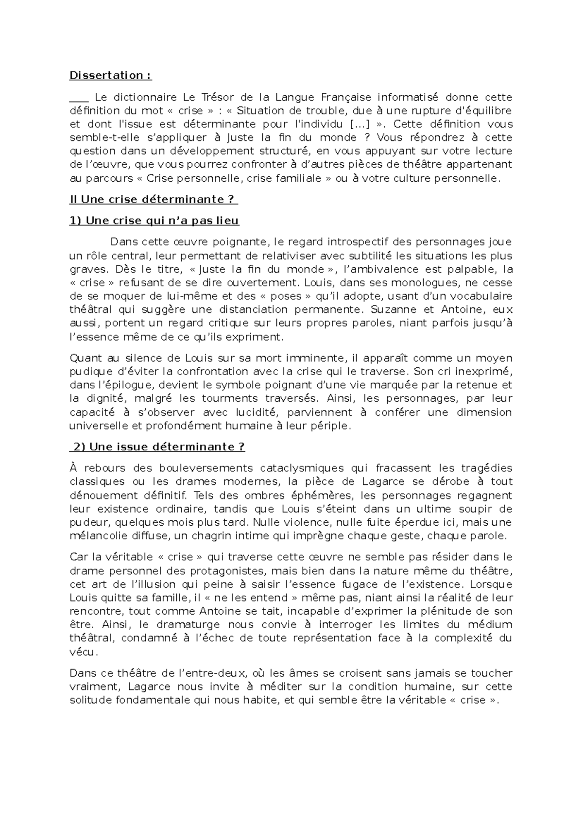 Bac blan - RIEN - Dissertation : Le dictionnaire Le Trésor de la Langue ...