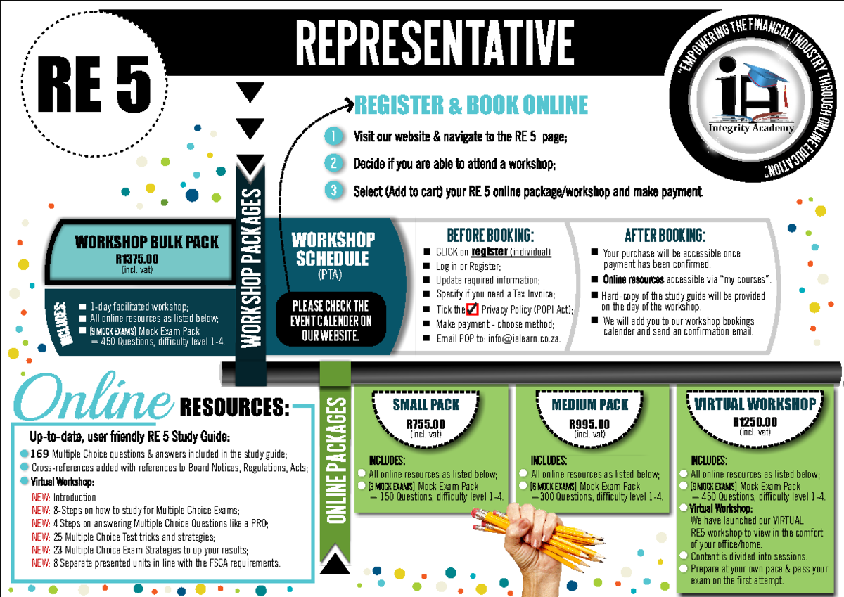 RE5 - Brochure 2020 - Complete - R755. (incl. vat) SMALL PACK INCLUDES ...