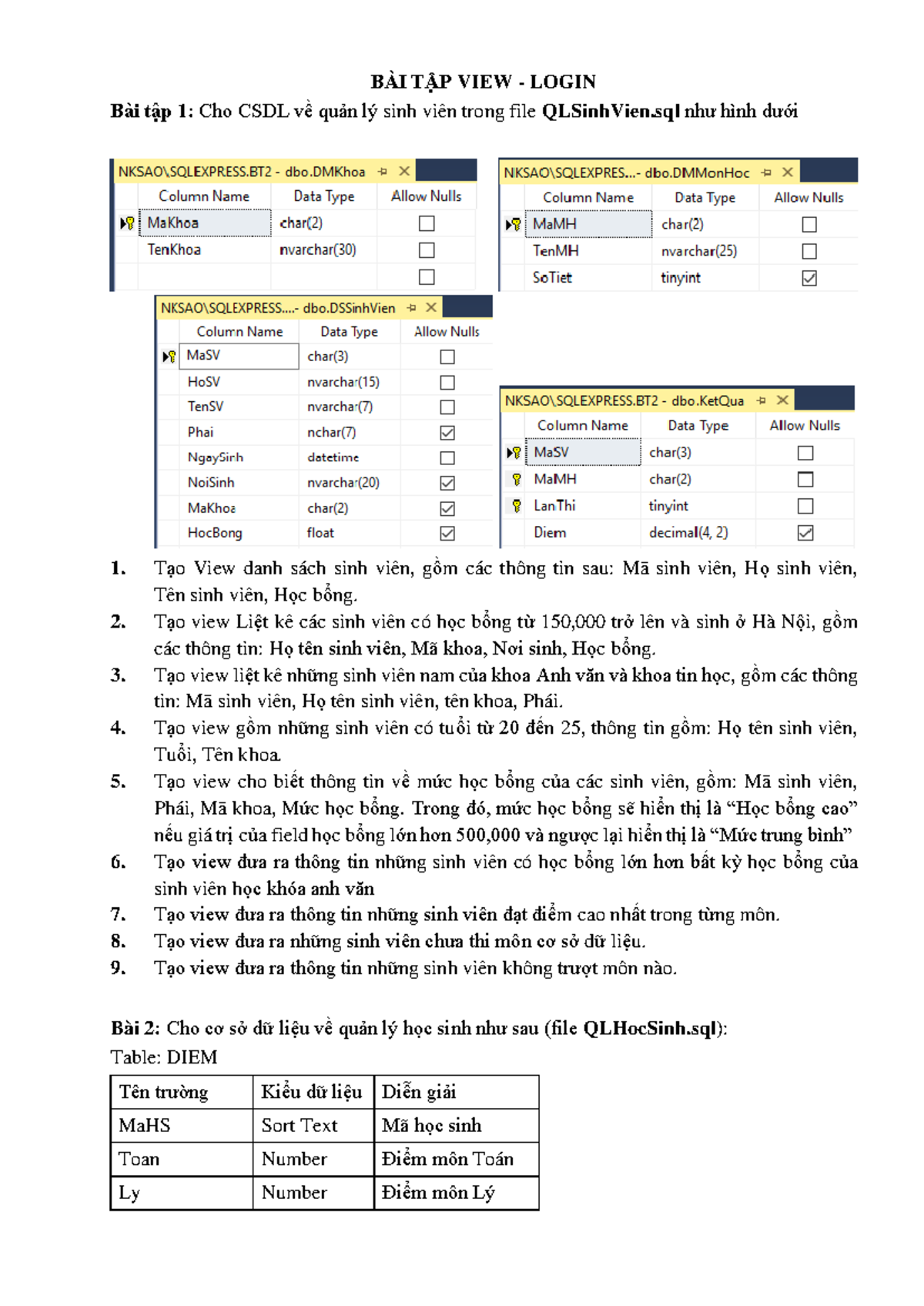 Bai Tap View Login - xvczdvzDGVgzad - BÀI TẬP VIEW - LOGIN Bài tập 1 ...