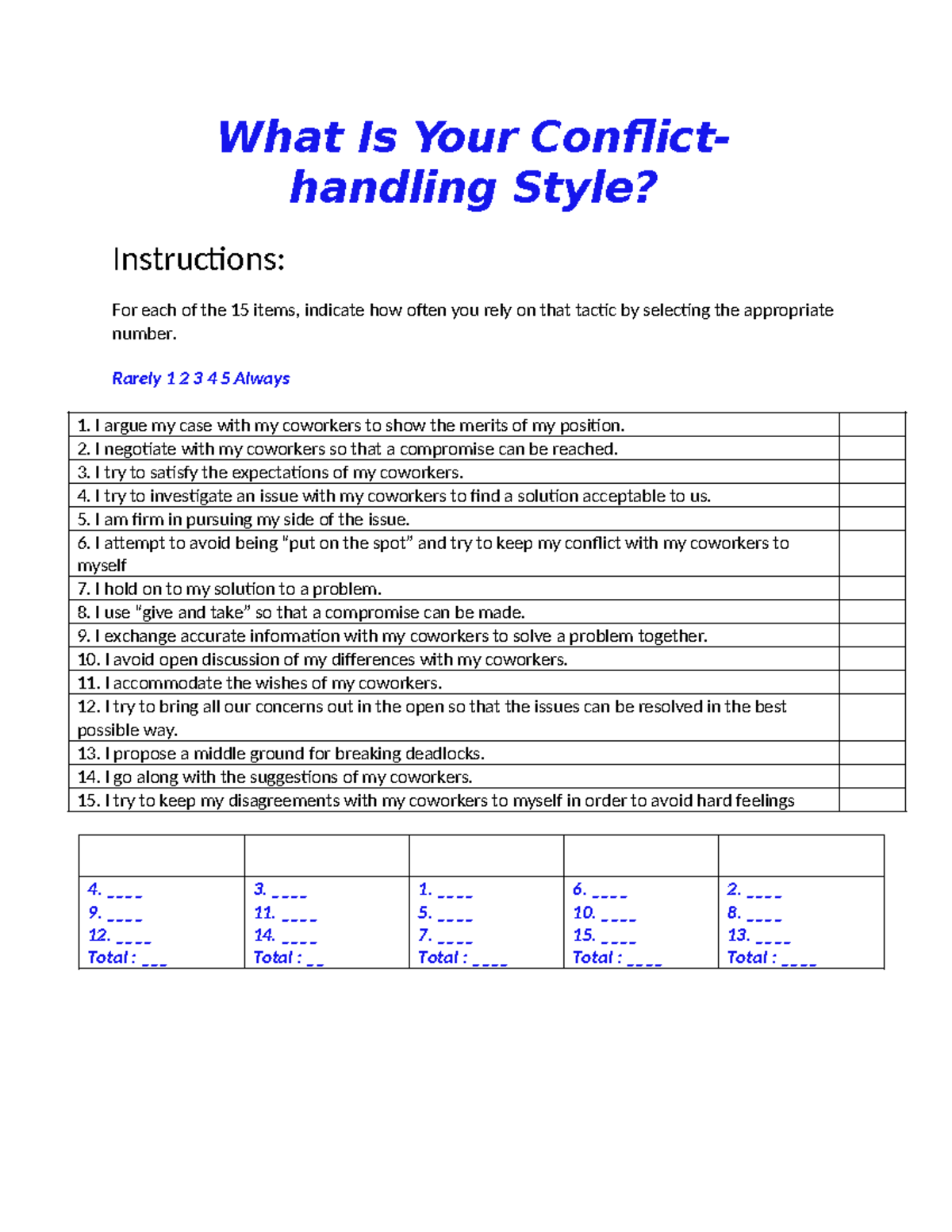 What Is Your Conflict - pracrical - What Is Your Conflict- handling ...