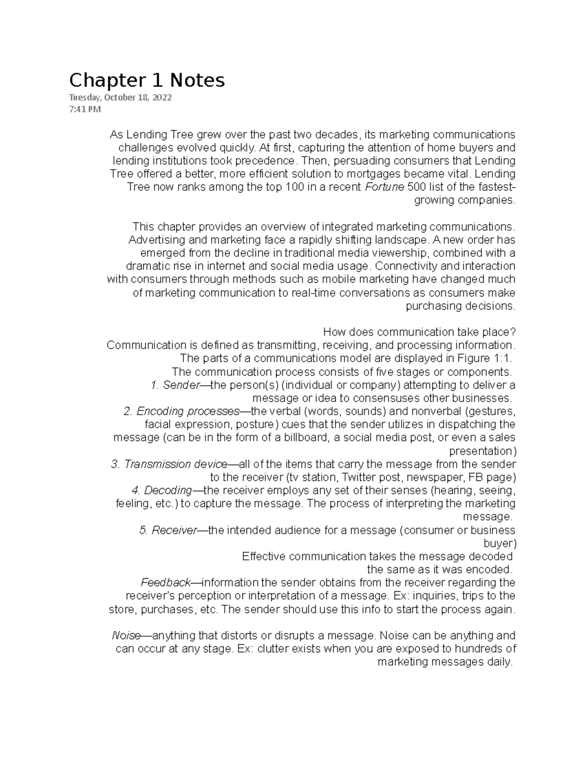 Chapter 1 Notes Adversiting - Chapter 1 Notes Tuesday, October 18, 2022 ...