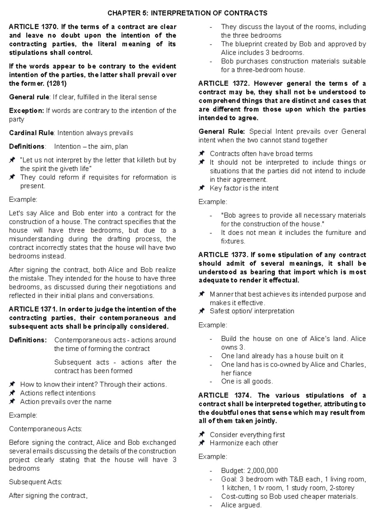 TITLE II Chapter 5. Interpretation of Contracts - CHAPTER 5: INTERPRETATION OF CONTRACTS ARTICLE ...