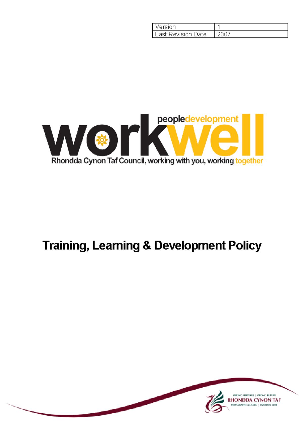 Training, Learning and Development Policy - Training, Learning & Development Policy Version 1 ...