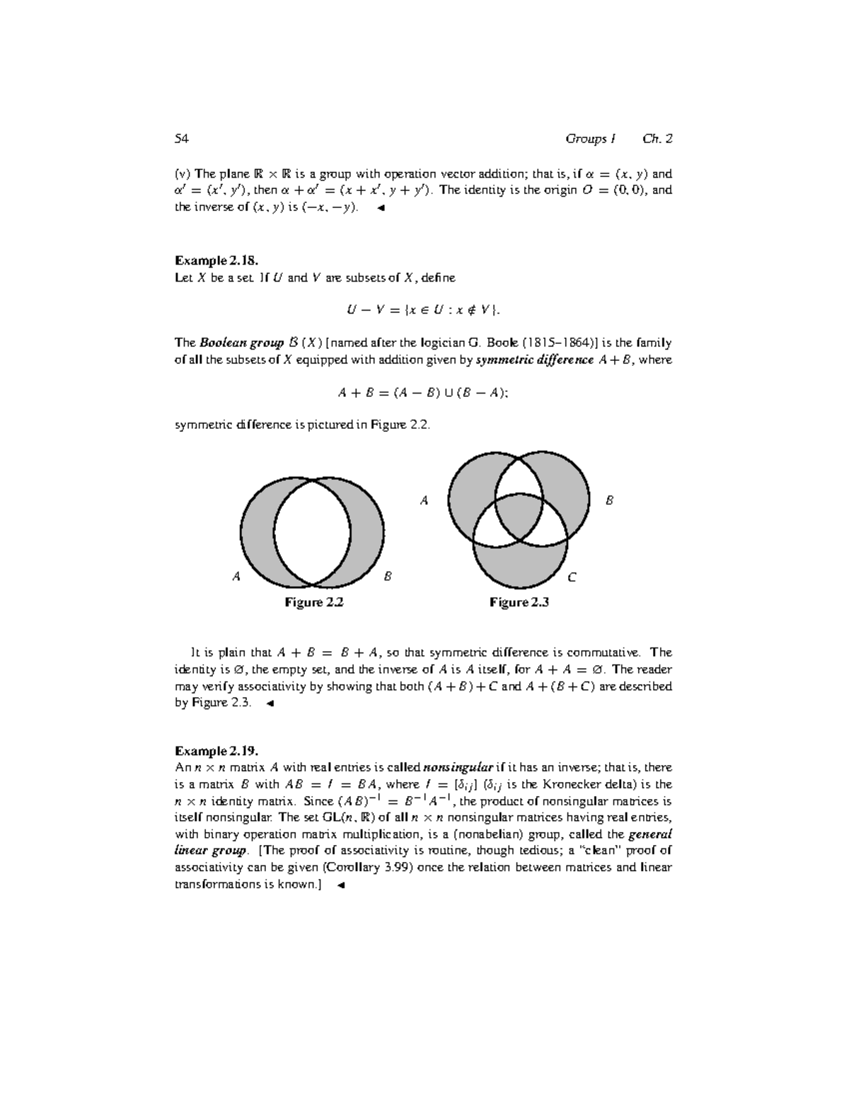 Basic Algebra 101 - 54 Groups I Ch. 2 (v) The plane R × R is a group ...
