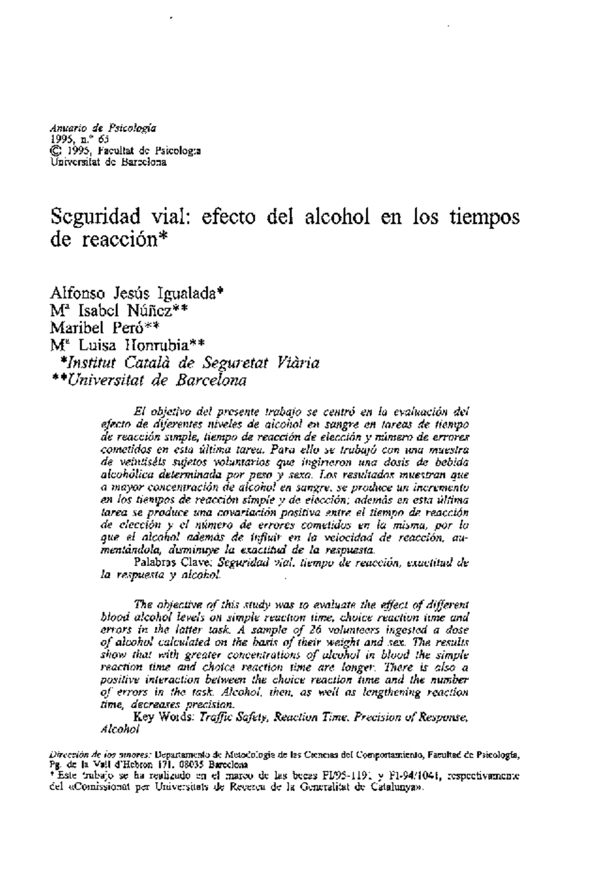 Ub,+Article 10 - Bbdbdbd - Anuario de Psicologia 1995, n." 65 O 1995 ...