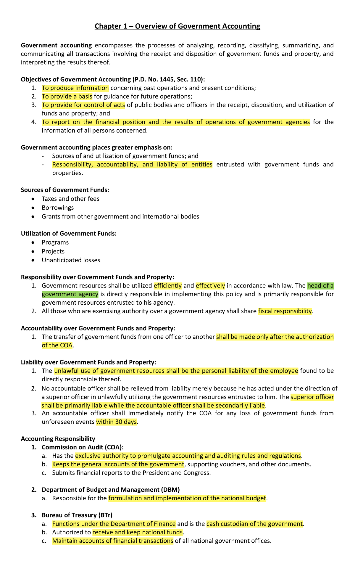 Overview of Government Accounting - Chapter 1 – Overview of Government ...