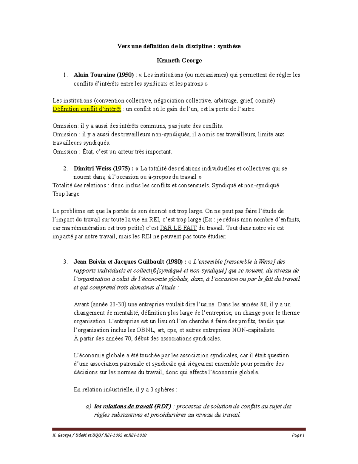DP -Définition de la discipline - Vers une définition de la discipline ...