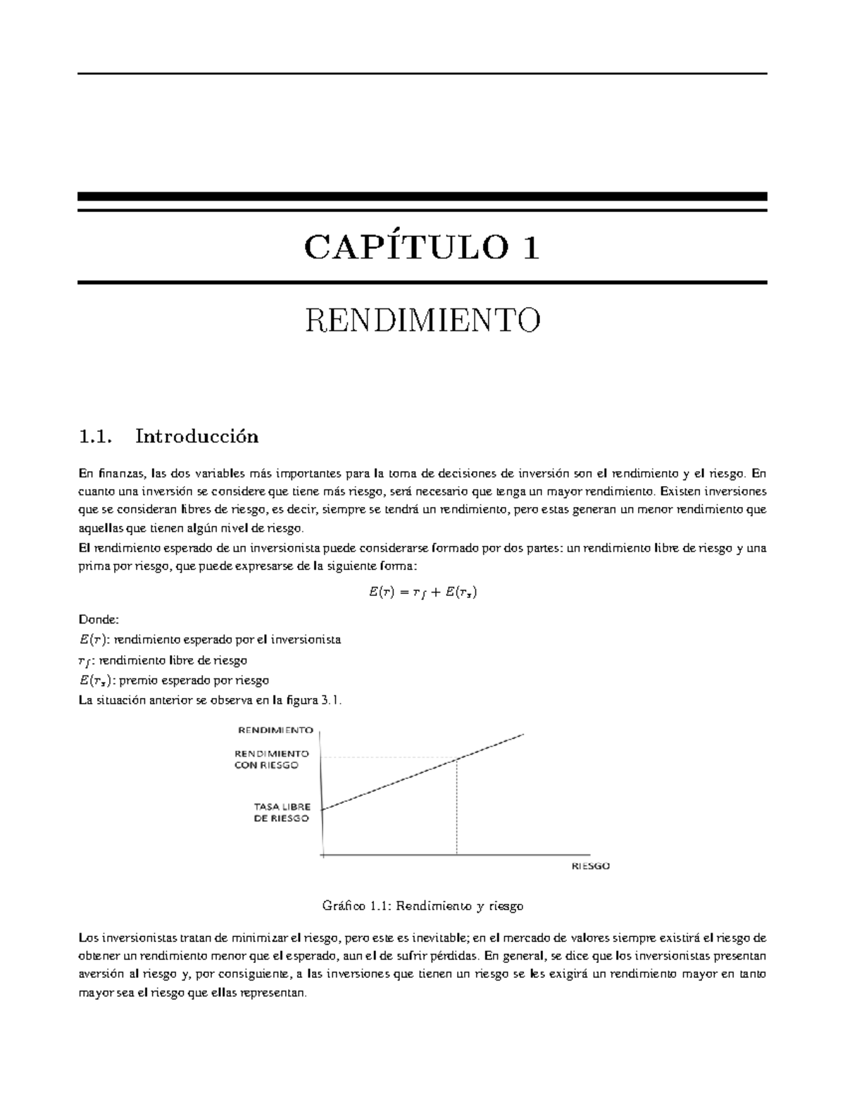 Rendimie - Hola - CAP ́ITULO 1 RENDIMIENTO 1. Introducci ́on En ...