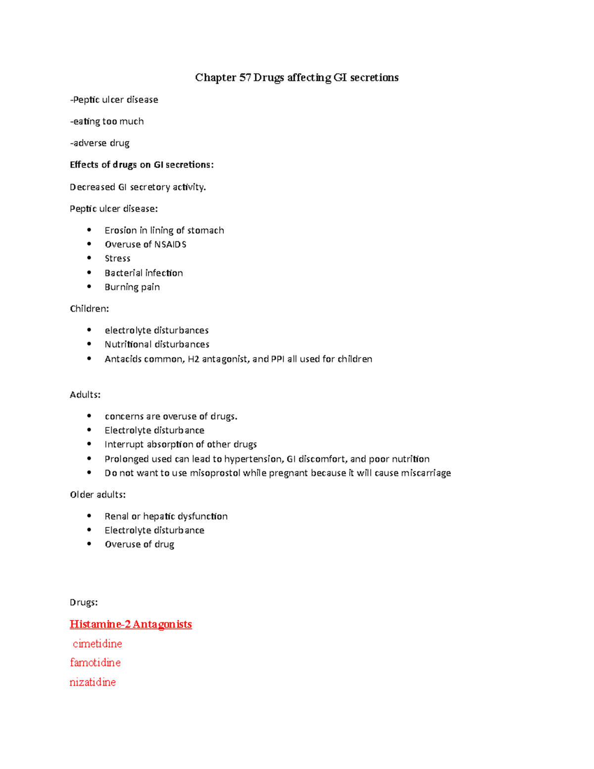Pharm Exam 3 study guide - Chapter 57 Drugs affecting GI secretions ...