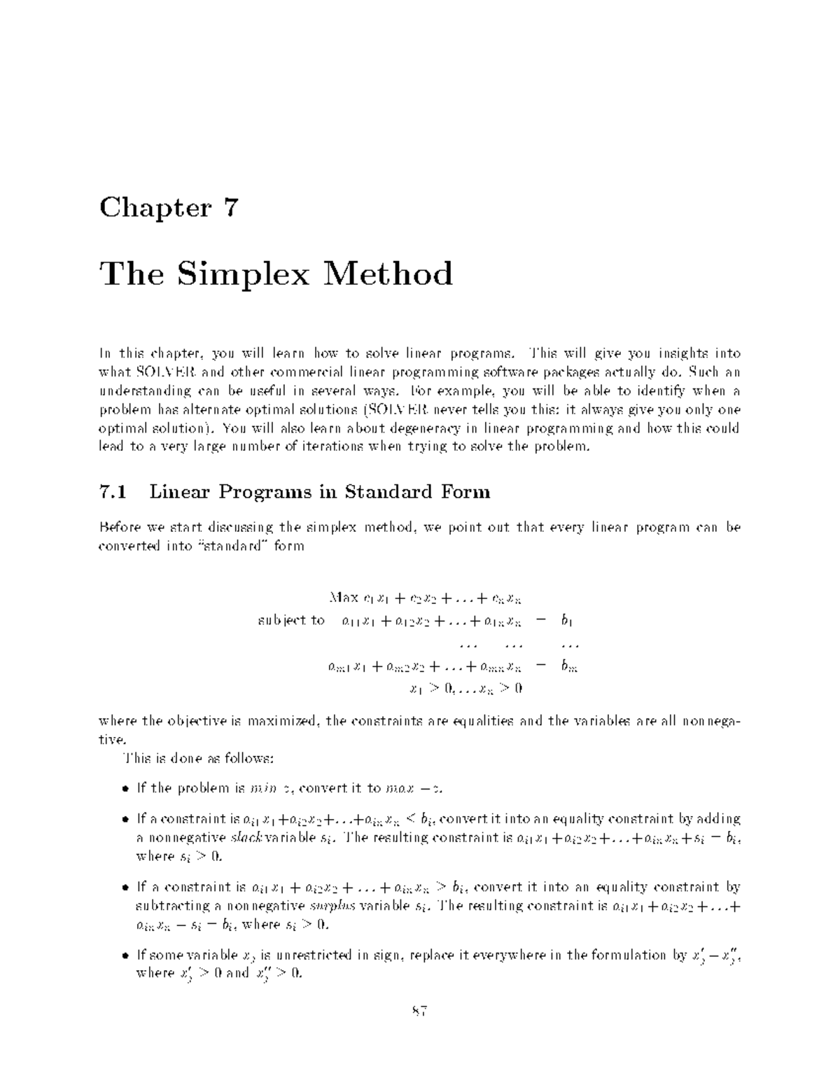 The Simplex Method - Lecture notes 2-37 - Chapter 7 The Simplex Method ...