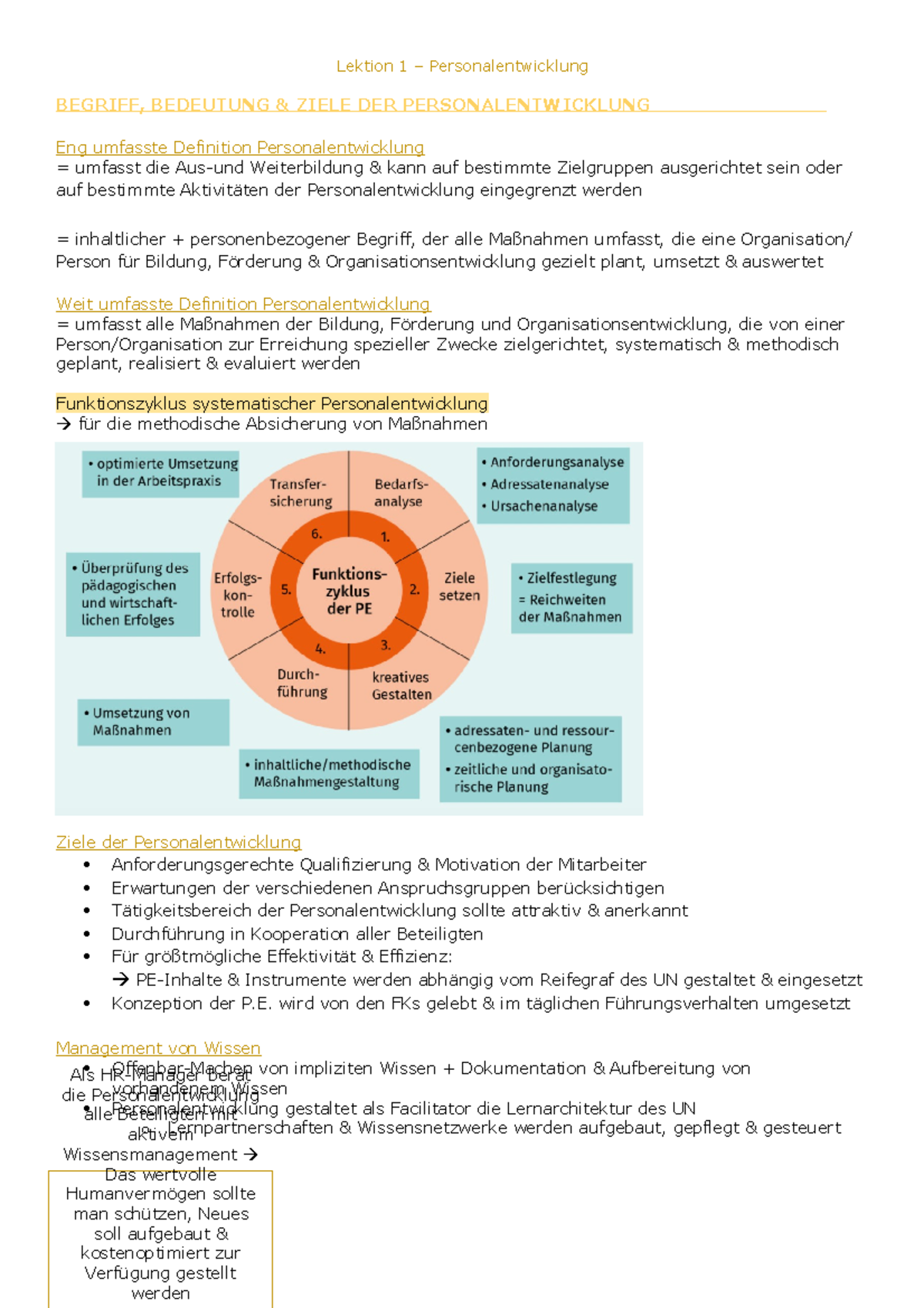 Personalwesen Vertiefung - Lektion 1 – Personalentwicklung BEGRIFF ...