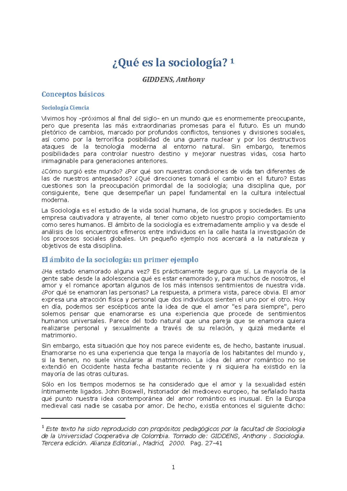 Que Es La Sociología Anthony Giddens ¿qué Es La Sociología 1