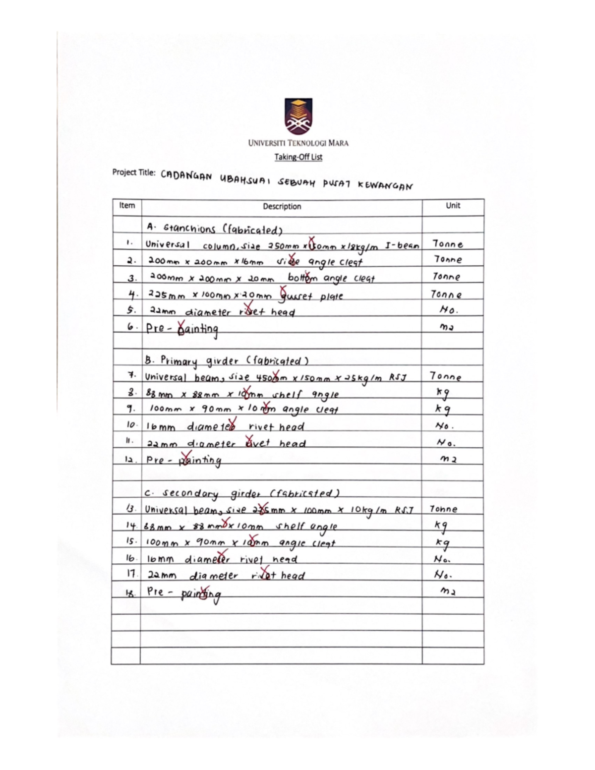 Structural Steelwork Measurement of Construction Works - Studocu