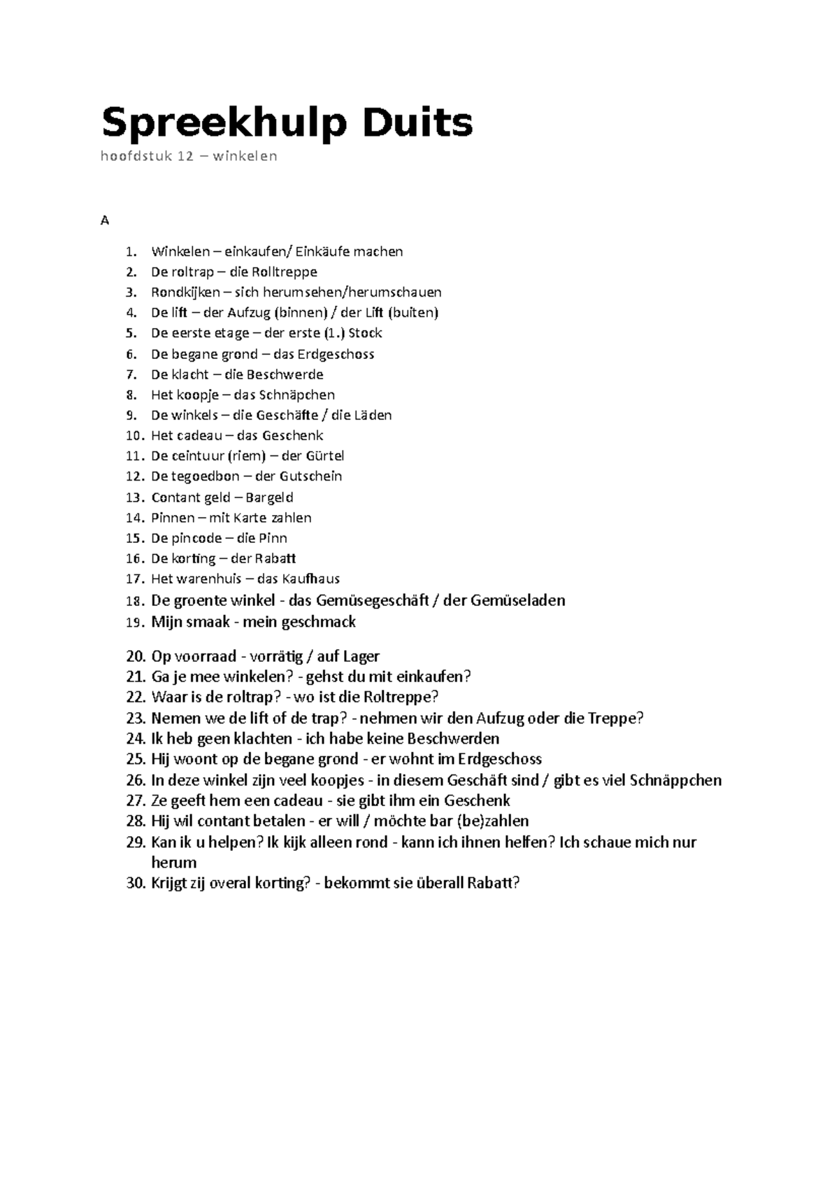 Spreekhulp Duits H12 winkelen - Spreekhulp Duits hoofdstuk 12 ...