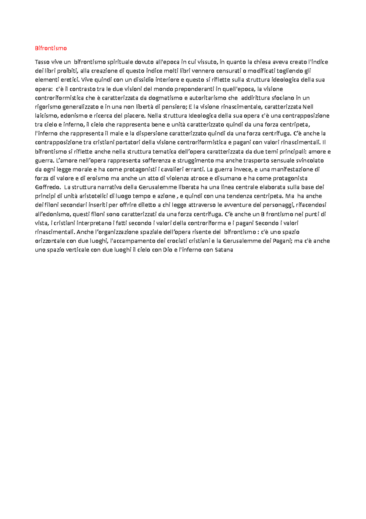 Bifrontismo Tasso - Bifrontismo Tasso vive un bifrontismo spirituale ...