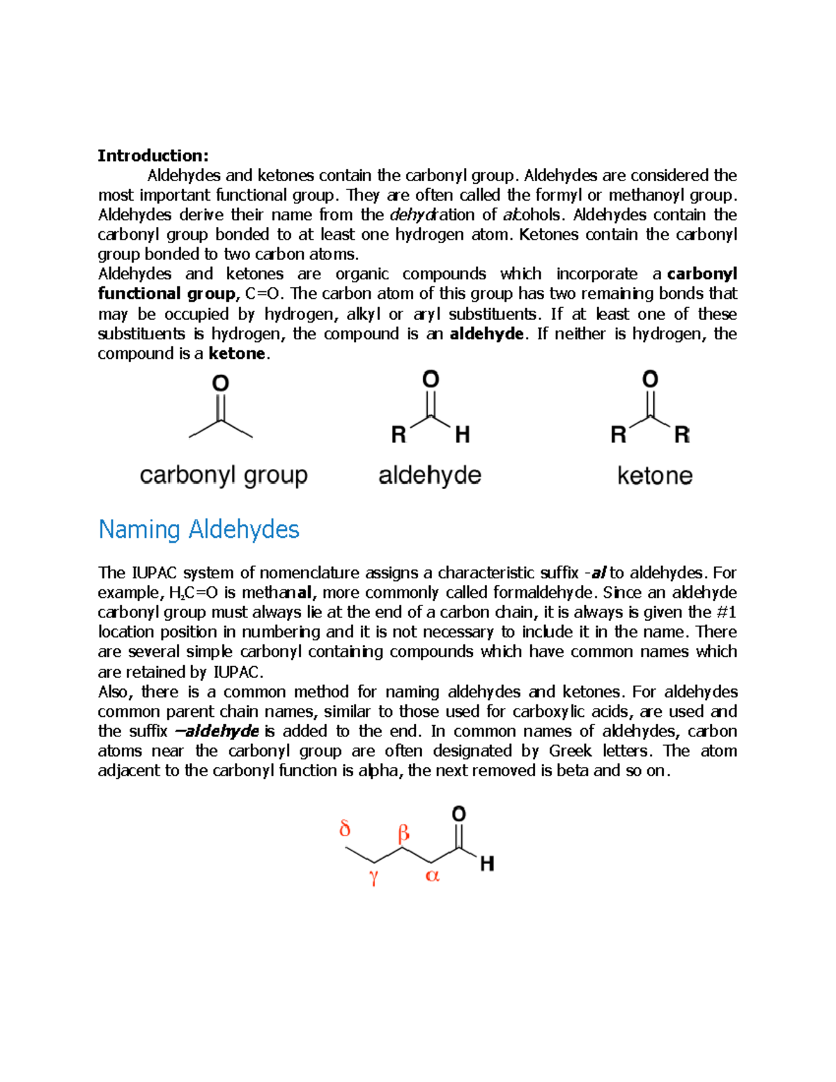 organic chemistry - Introduction: Aldehydes and ketones contain the ...