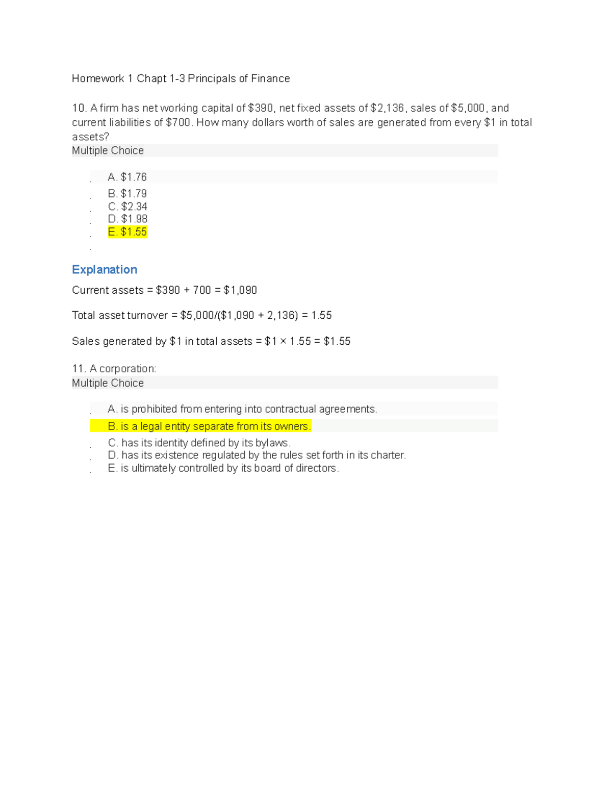 Homework 1 Chapt 1-3 part 4 - Homework 1 Chapt 1-3 Principals of ...