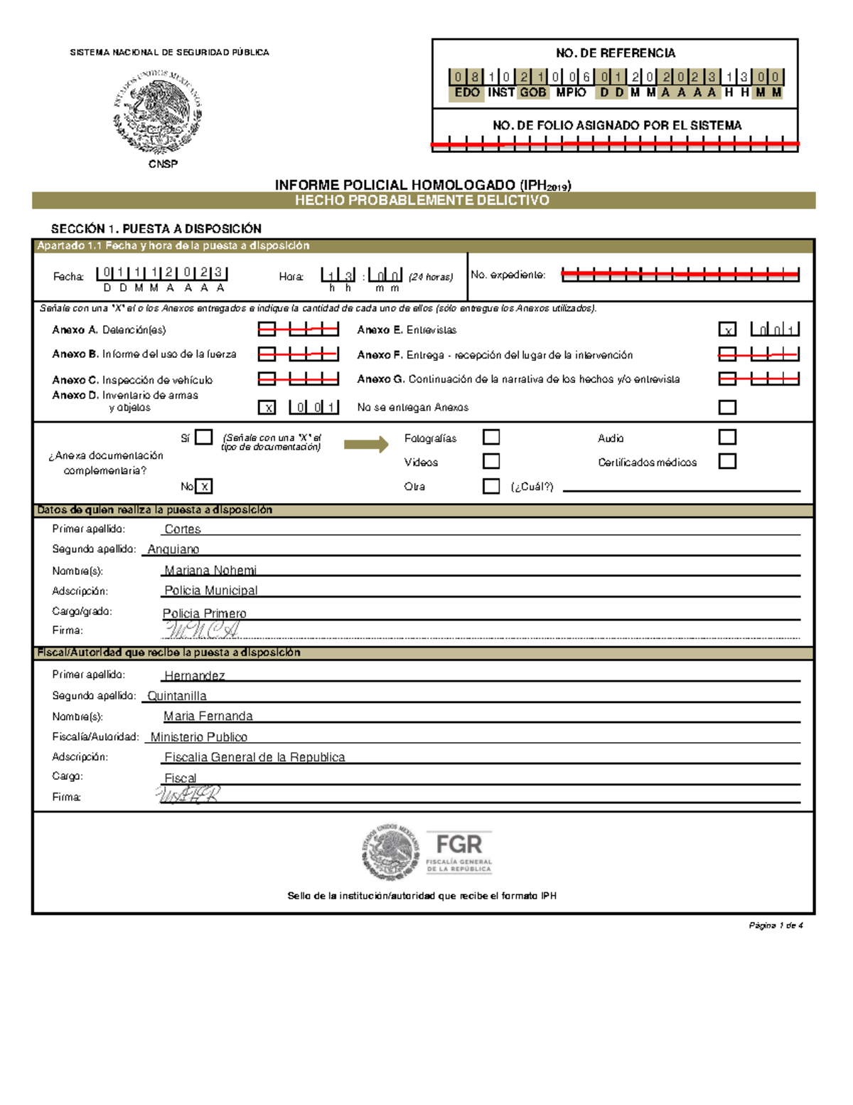 Informe Policial Homologado - SISTEMA NACIONAL DE SEGURIDAD PÚBLICA ...