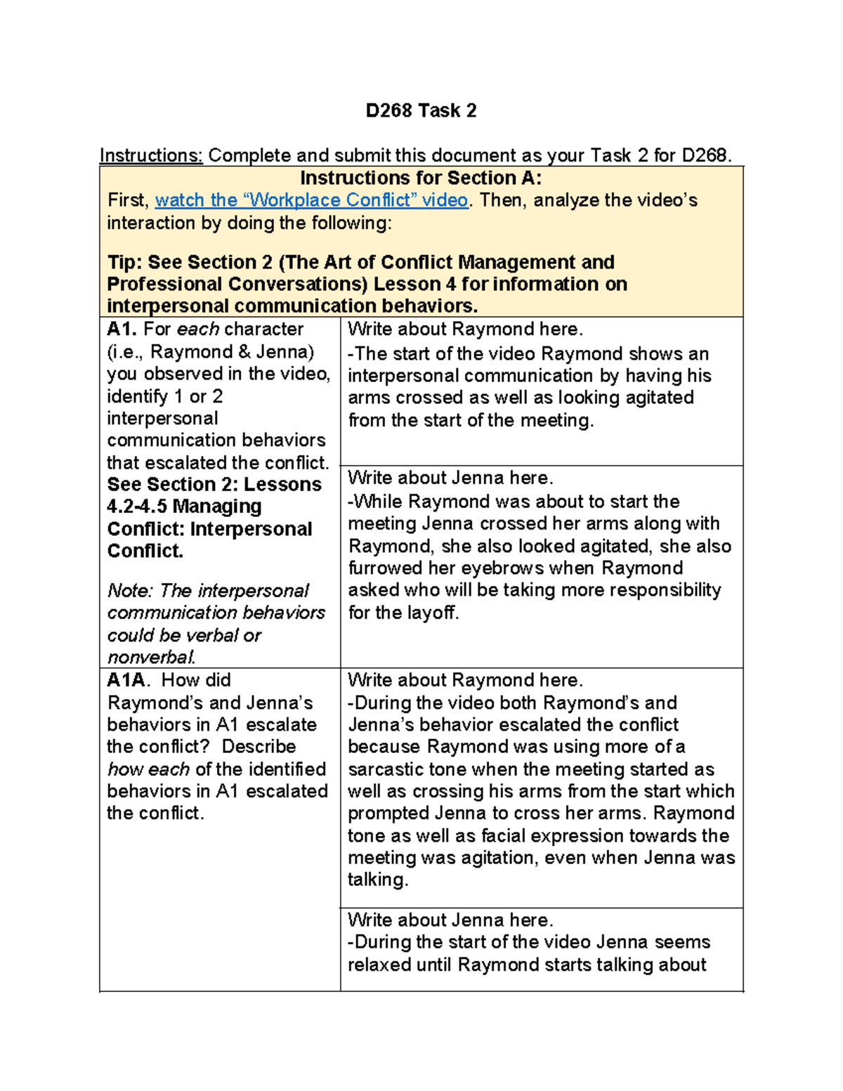 D268 Task 2 - D268 Task 2 Instructions: Complete and submit this ...