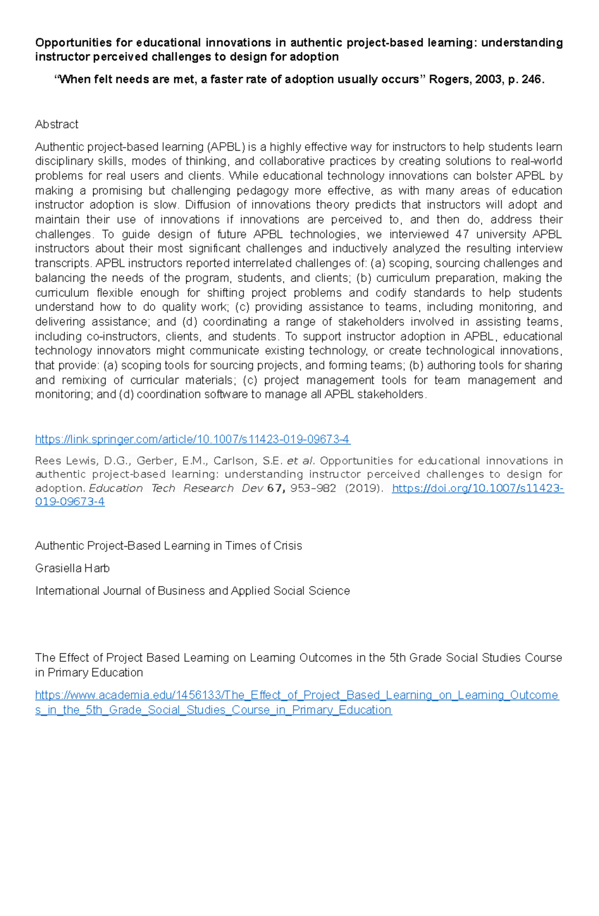 Rrl - Education - Opportunities for educational innovations in ...