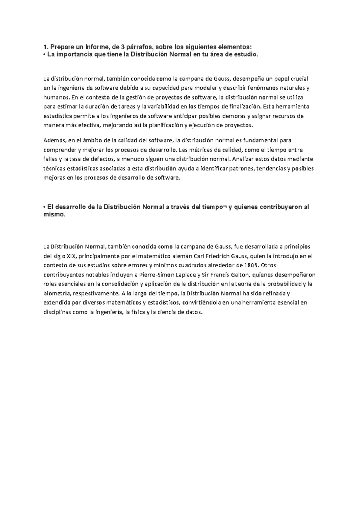 1 - njkj - Prepare un Informe, de 3 párrafos, sobre los siguientes ...