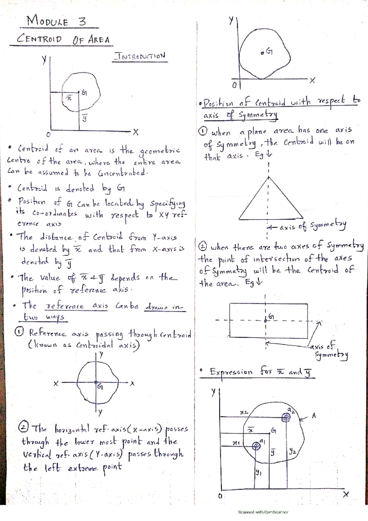 Class 1 - Centroid of area - Engineering Mechanics - Studocu
