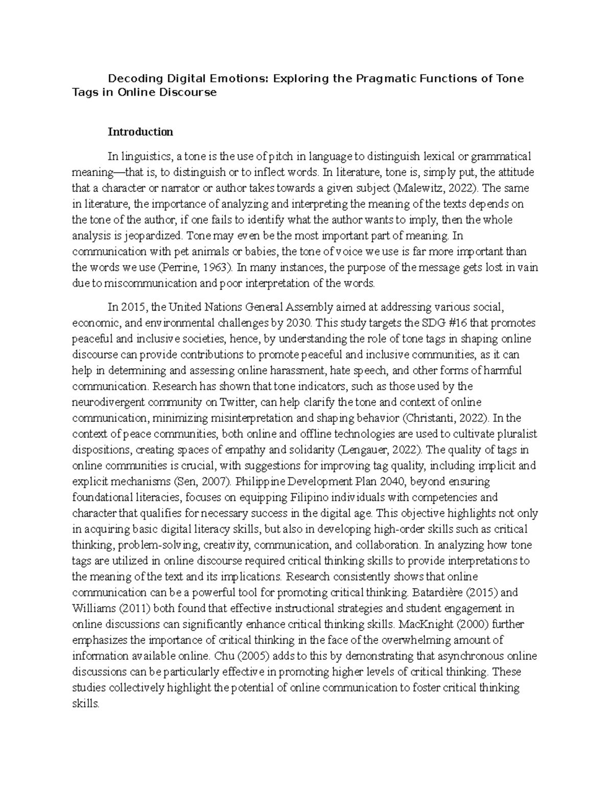 Decoding Digital Emotions - In literature, tone is, simply put, the attitude that a character or ...