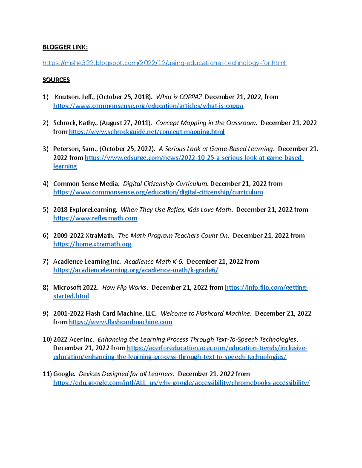 Task 1 - Final - Passed! - BLOGGER LINK: - Studocu