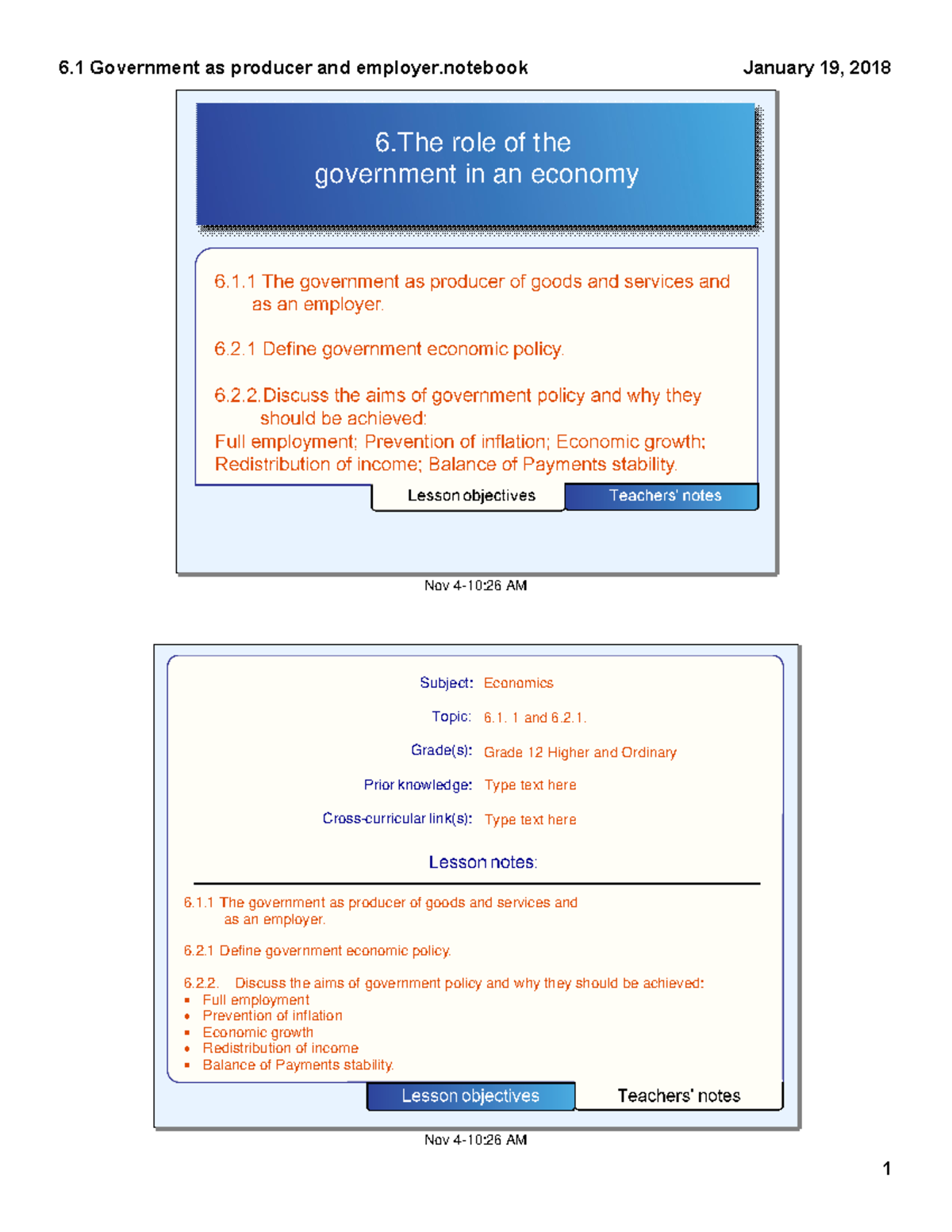 The role of the government in an economy - Nov 4-10:26 AM 6 role of the ...