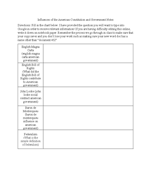 American Revolution Causes Scavenger Hunt - Name ...