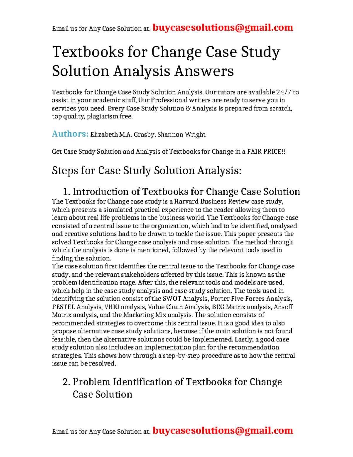 Case Solution Textbooks for Change - Textbooks for Change Case Study ...