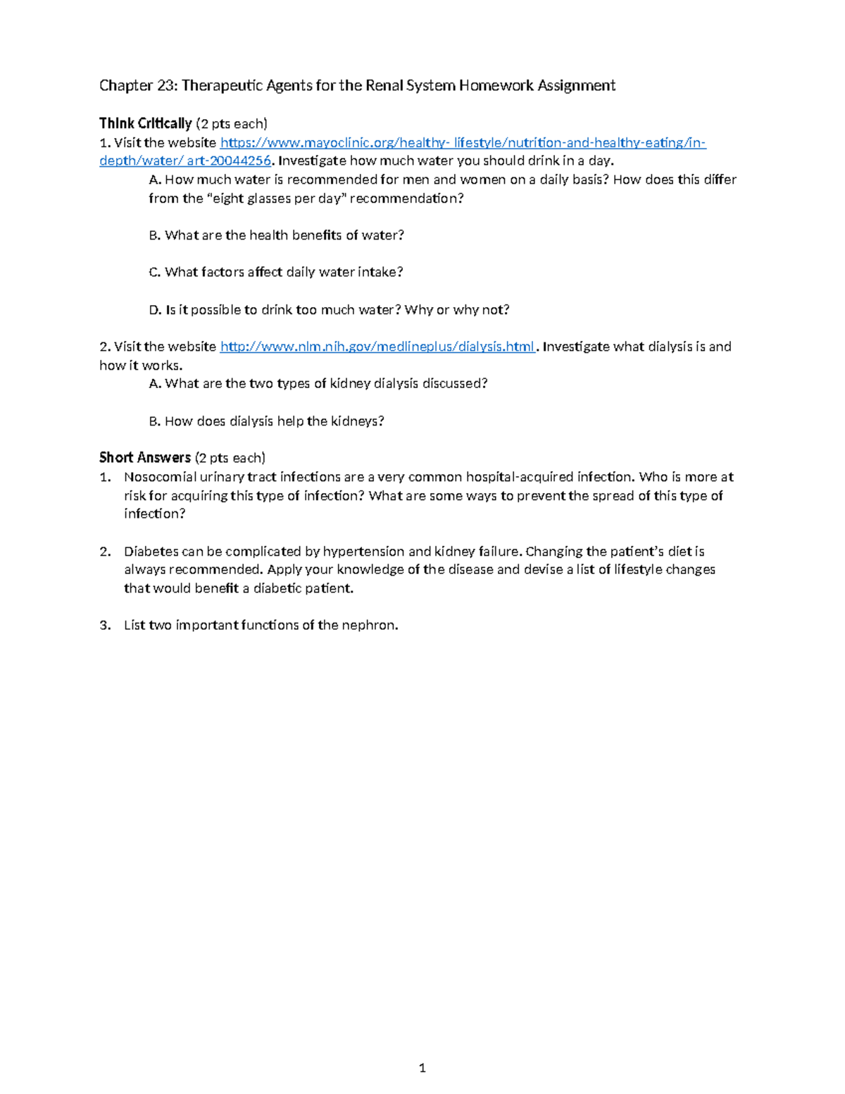 PT3 Week 4 Chapter 23 Homework - Chapter 23: Therapeutic Agents for the ...