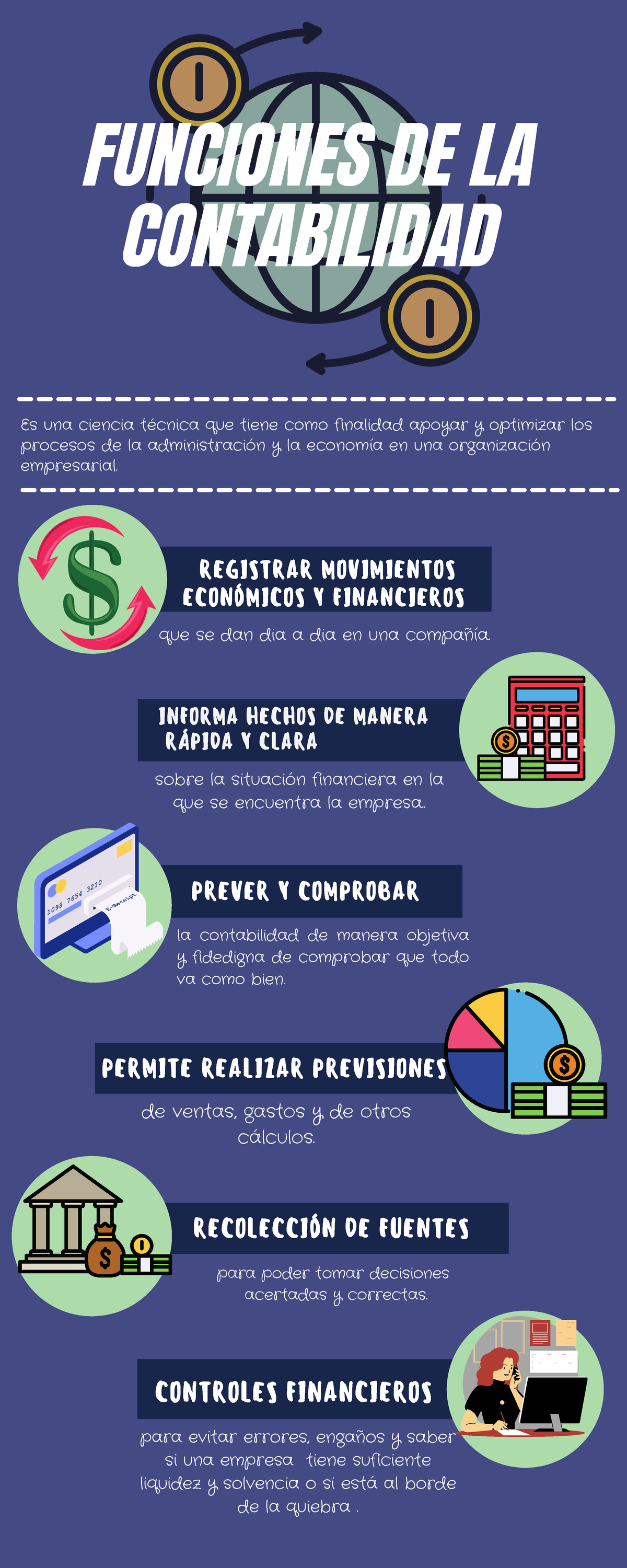 Funciones de la contabilidad - FUNCIONES DE LA CONTABILIDAD Es una ciencia técnica que tiene ...