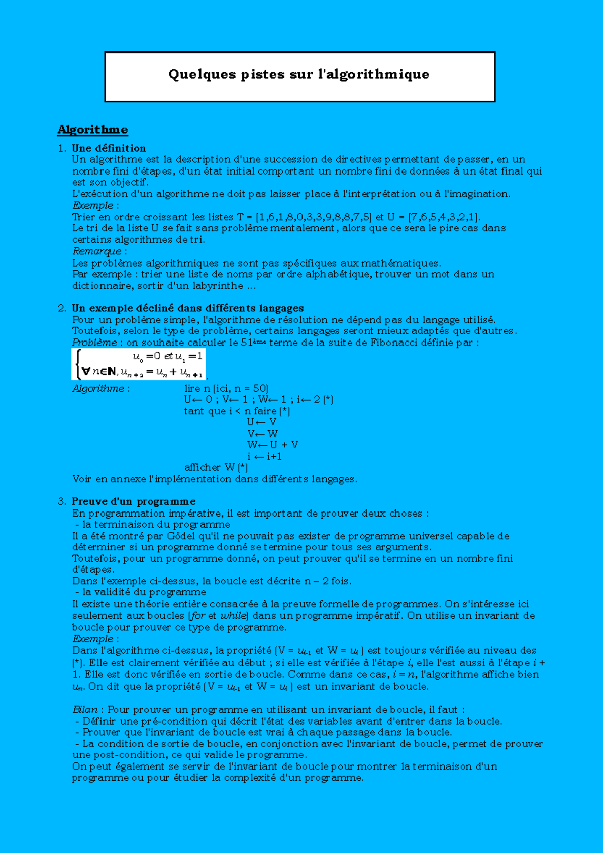 Ofpptmaroc - Informatique 2 algorithmique 1 - Algorithme Une définition ...