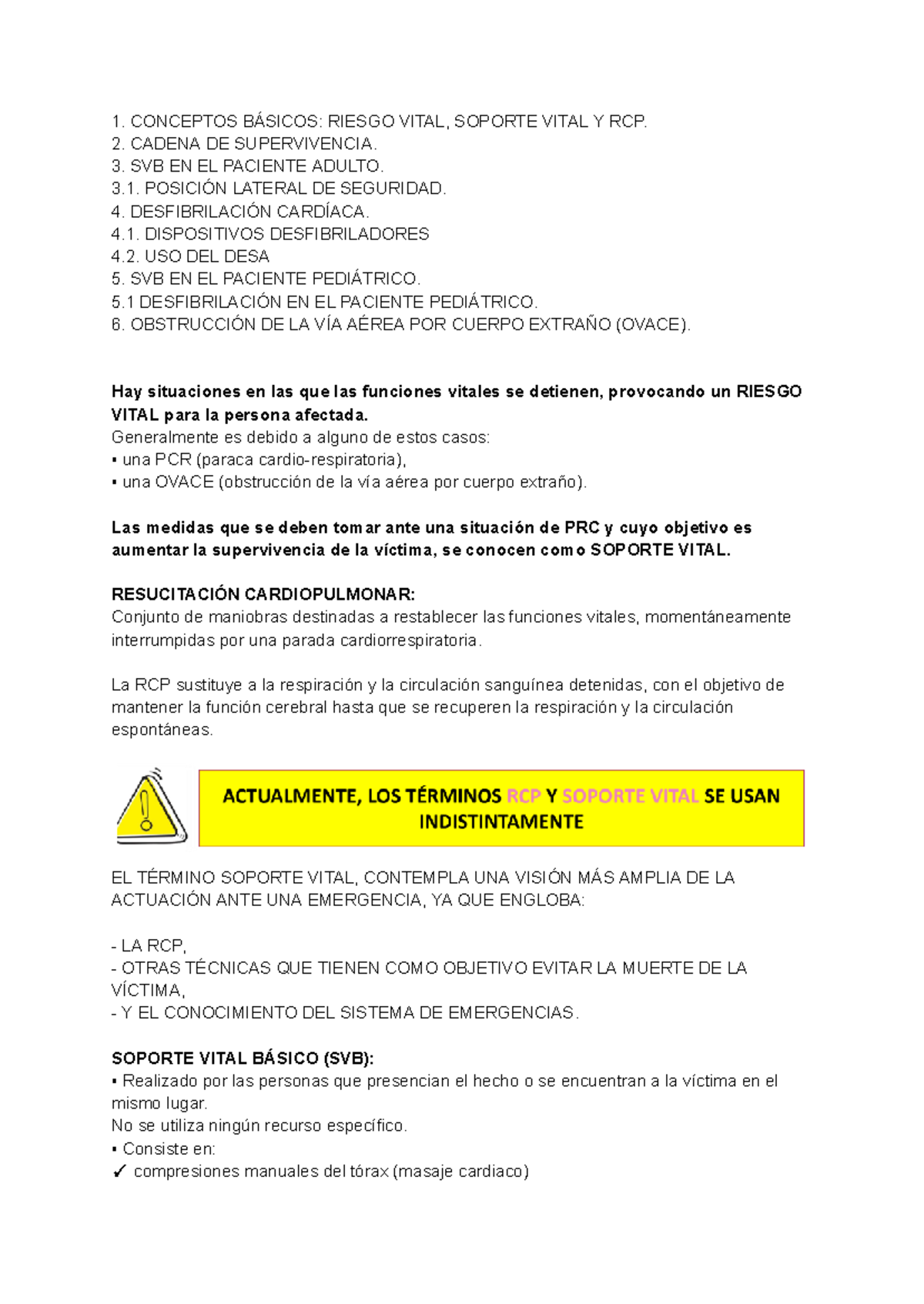 T4 PAUX - ............ - 1. CONCEPTOS BÁSICOS: RIESGO VITAL, SOPORTE ...