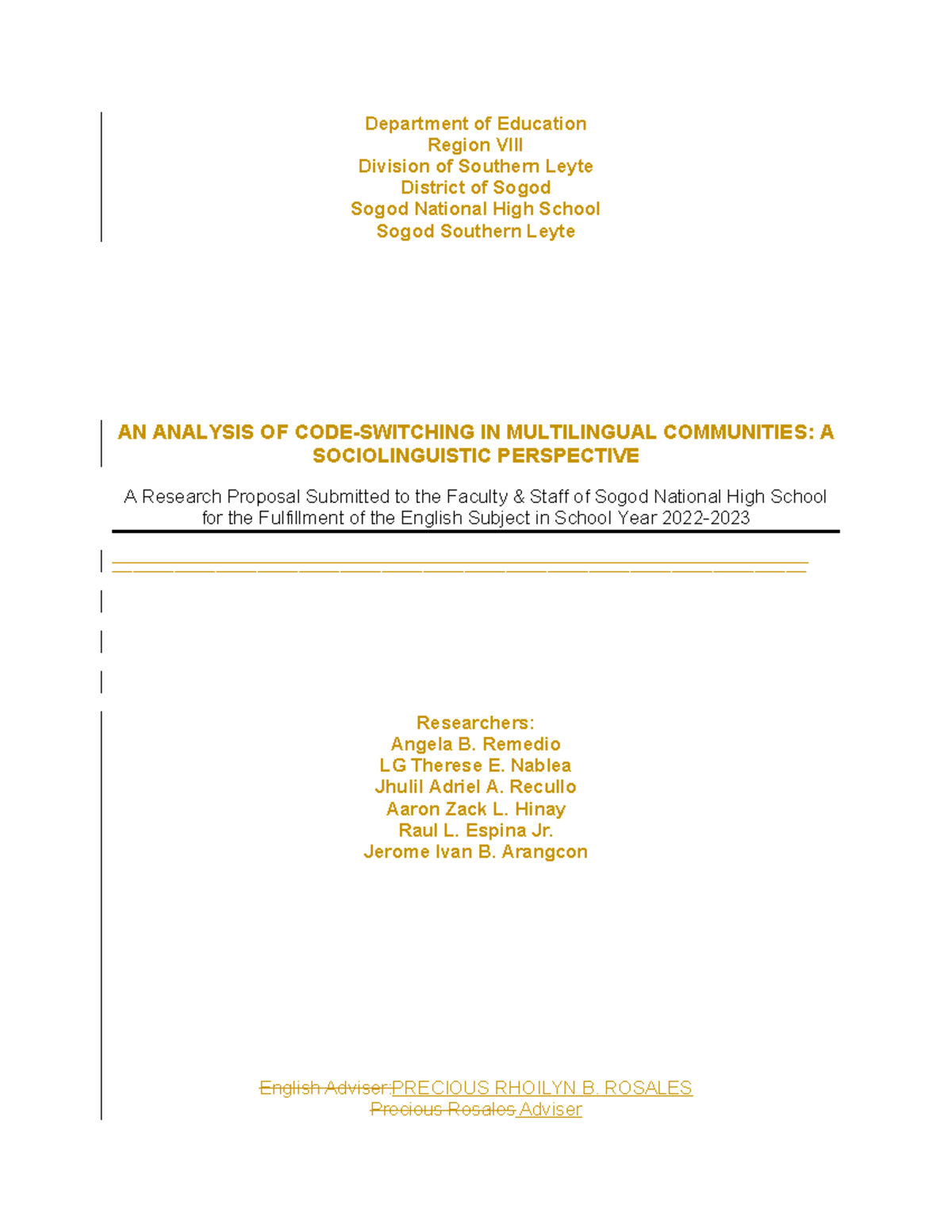 AN Analysis OF CODE Switching IN Multilingual Communities A Sociolinguistic Perspective ...