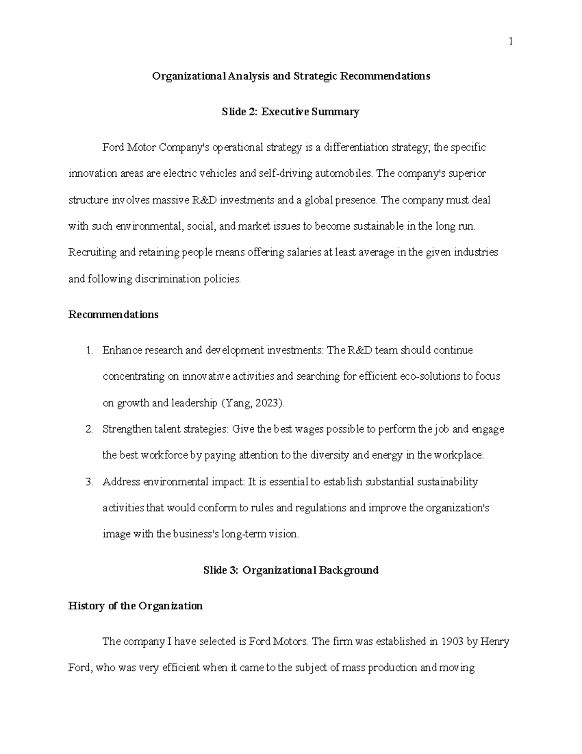 Principles of management Touchstone Organizational Analysis and ...