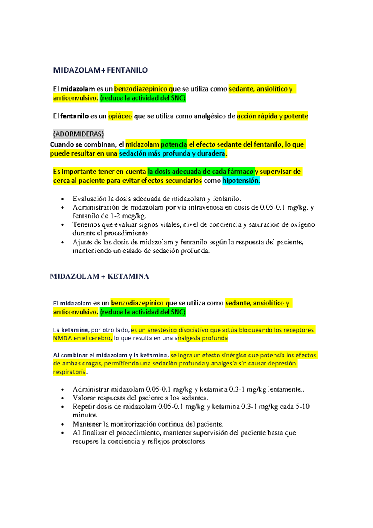 Recomendaciones Intraoperatorias - MIDAZOLAM+ FENTANILO El midazolam es ...