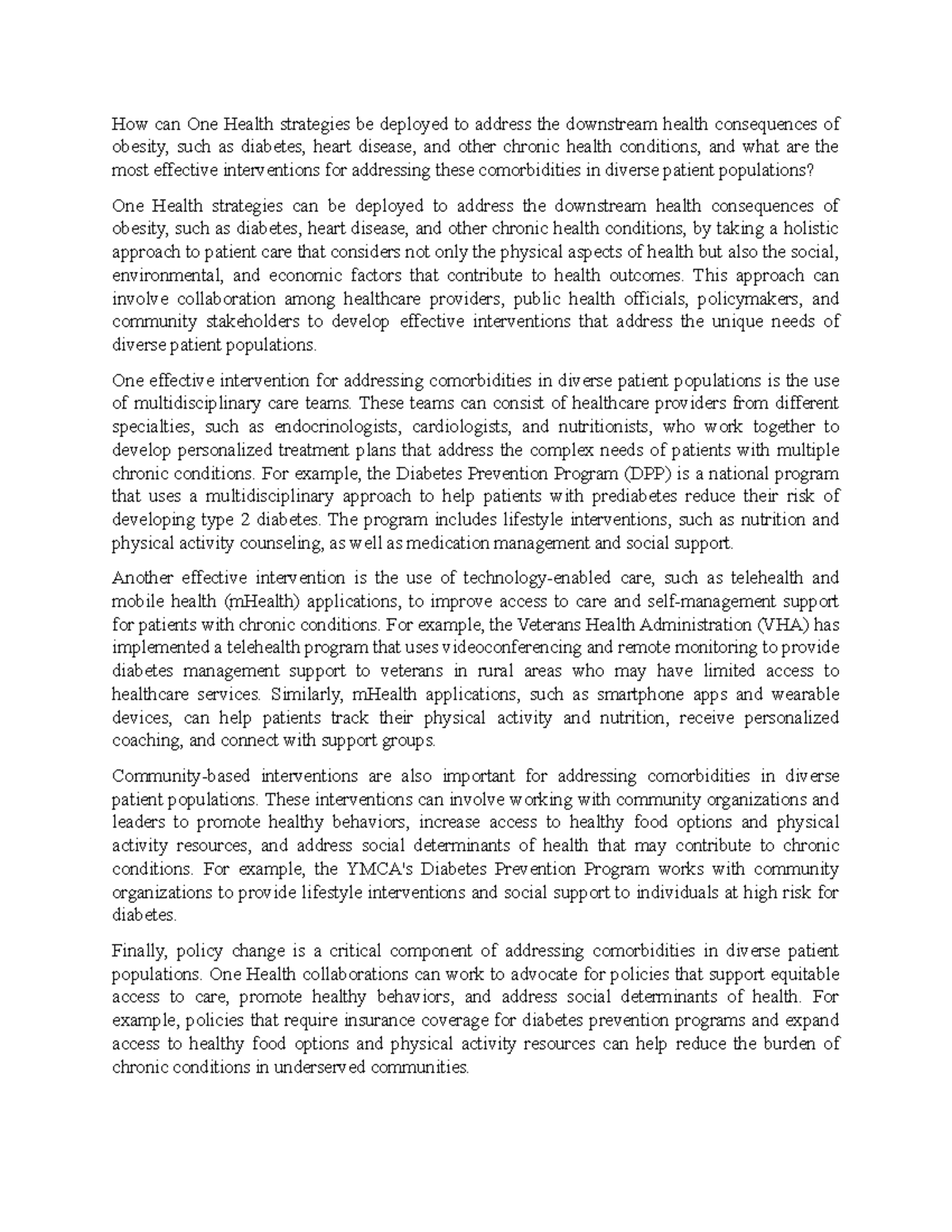 21 How can One Health strategies be deployed to address the downstream ...