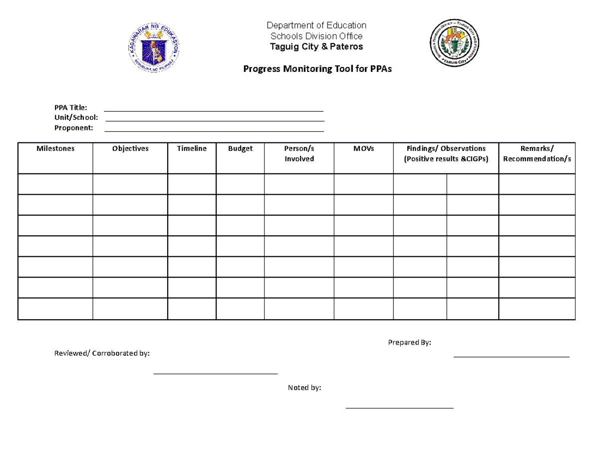 Progress mOnitoring Tool for Teachers in the public sector - Schools ...