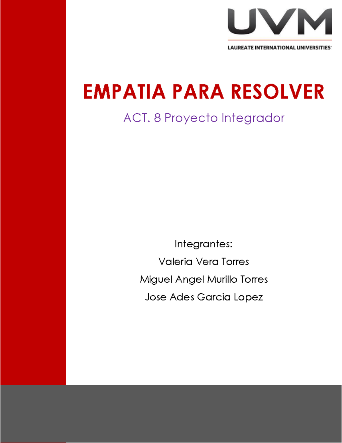 Actividad 8 Proyecto integrador EQ3 - EMPATIA PARA RESOLVER ACT. 8 Proyecto Integrador ...