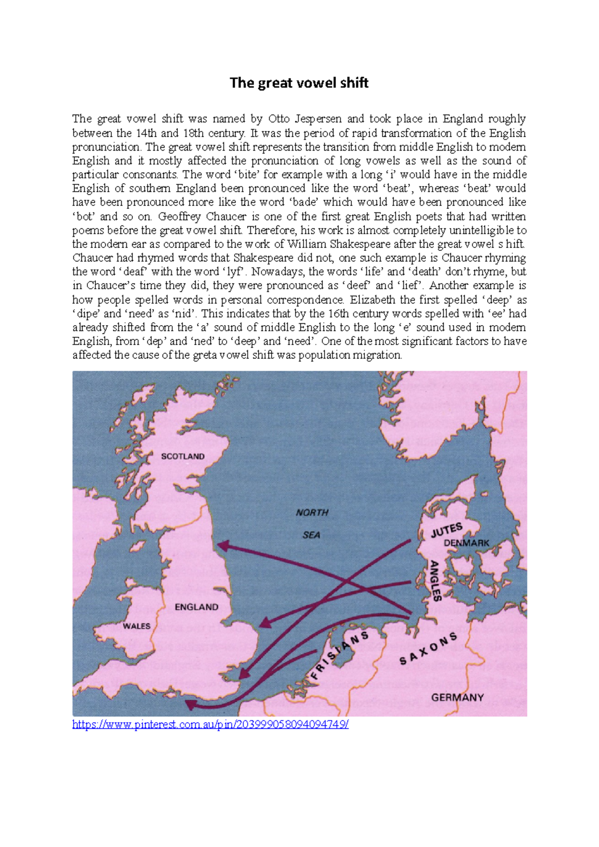The great vowel shift - .......... - The great vowel shif The great ...