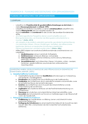 Zusammenfassung 2021 - Teilbereich A – Theorie des Unterrichts ...